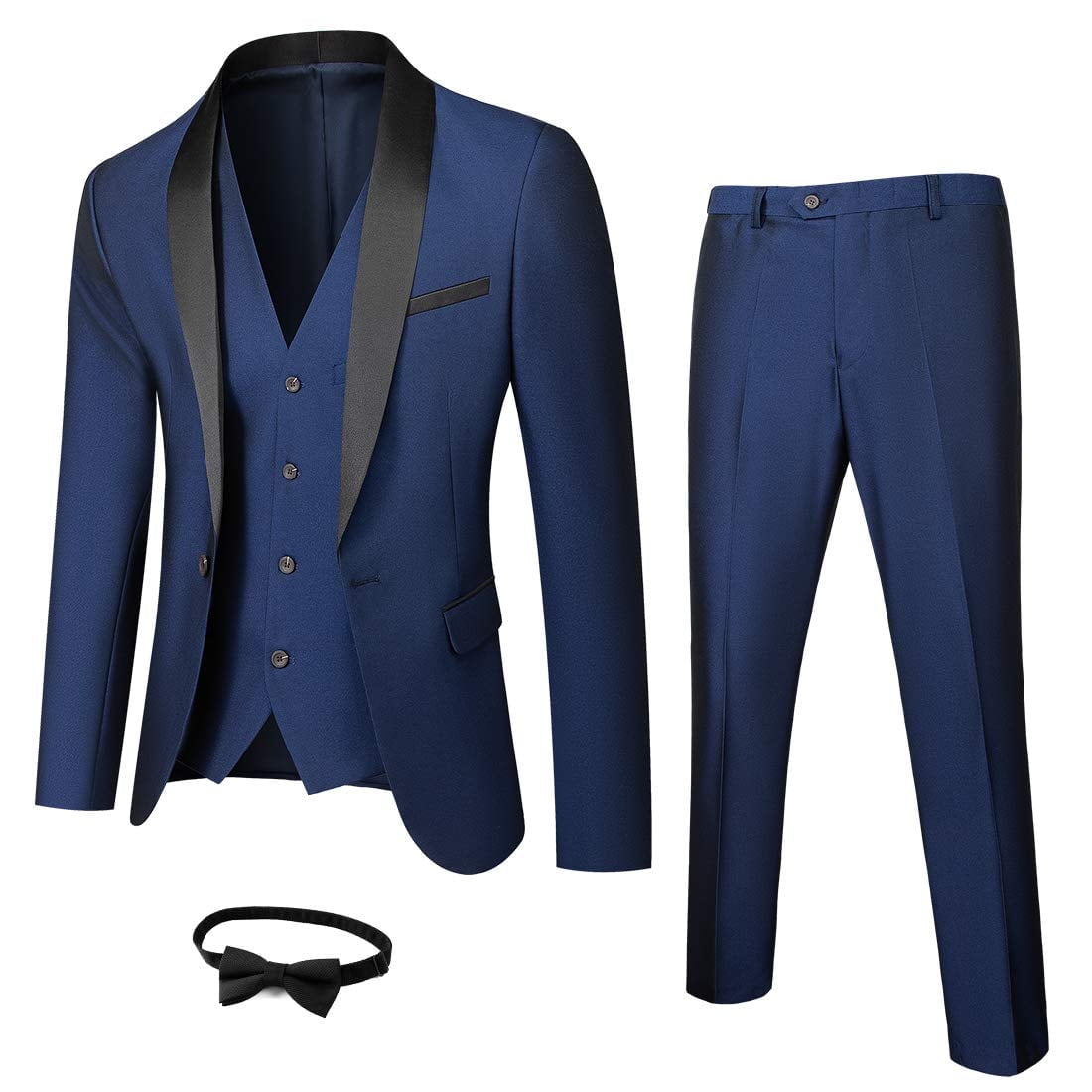 ETHAN Prom Suit for Men Slim Fit 3 Piece Double Breasted One Button ...