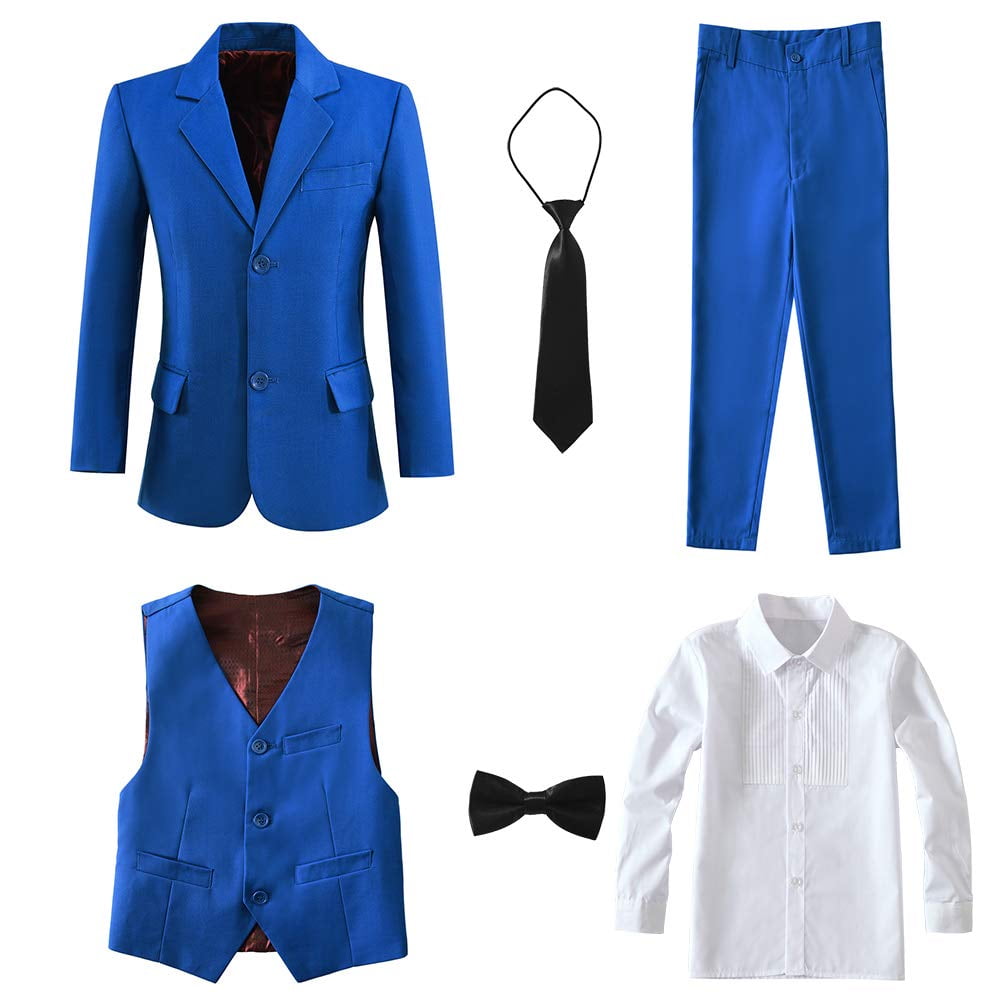 ETHAN Royal Blue Boys' Suits Formal Slim Fit Boys Suit Set for Wedding ...