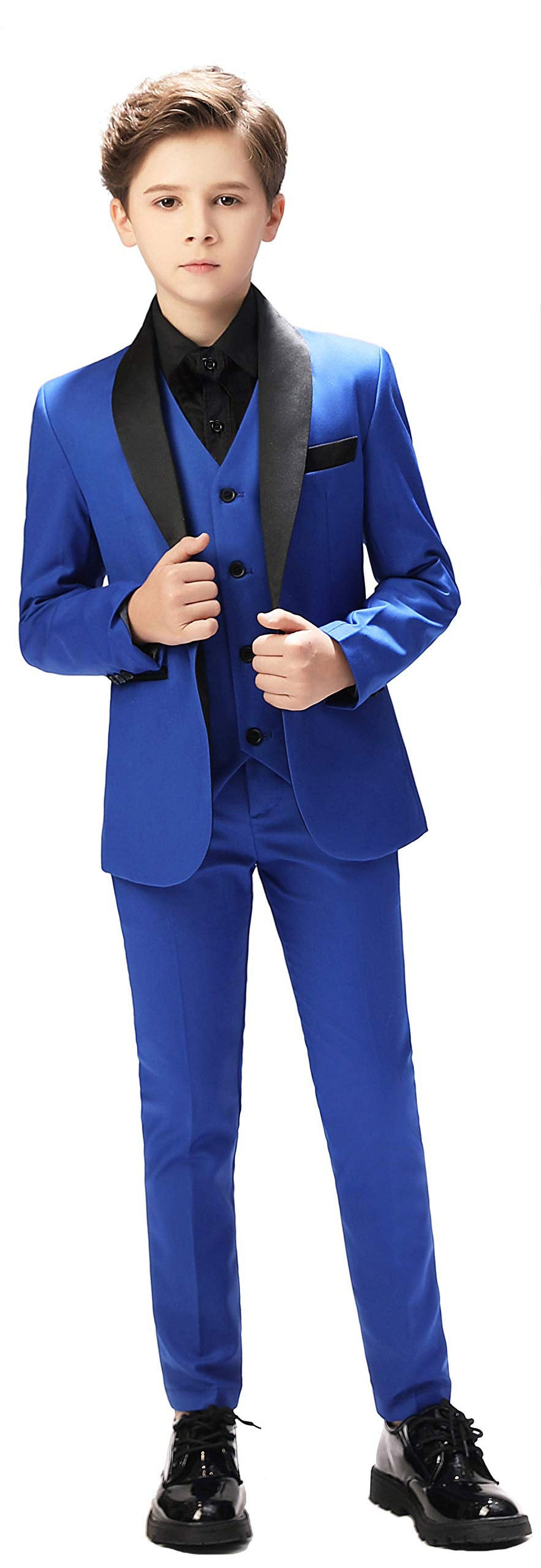 ETHAN Royal Blue Tuxedo for Boys Church Clothes Formal Elegant 2 Piece ...