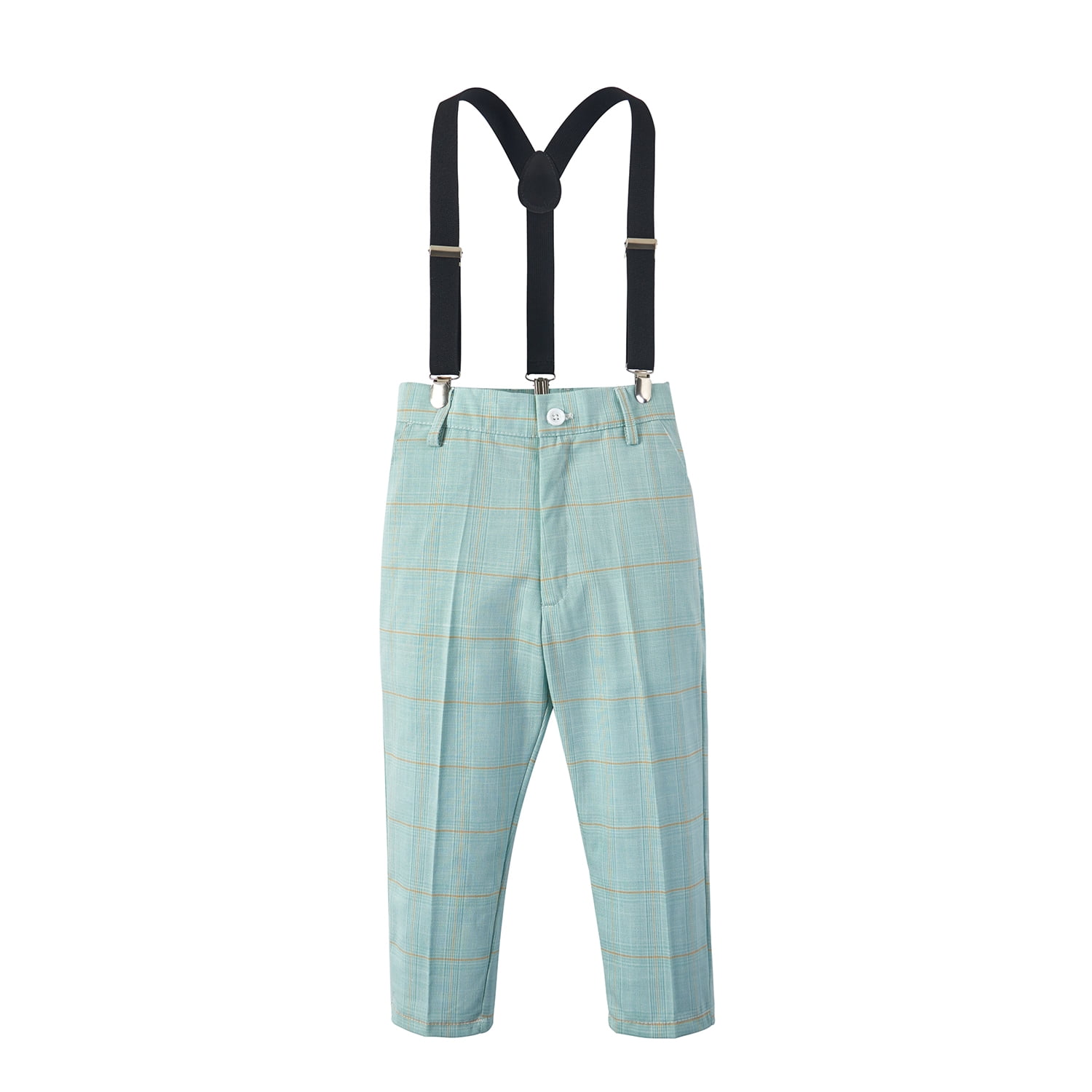ETHAN Teens Wedding Outfit Boy Mint Green Suspenders for Juniors Boys ...