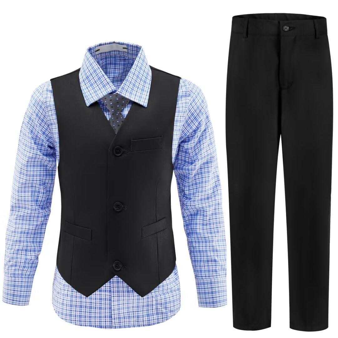 ETHAN Toddler Boys Church Clothes Boys Formal Wear Outfit Set Vest and ...