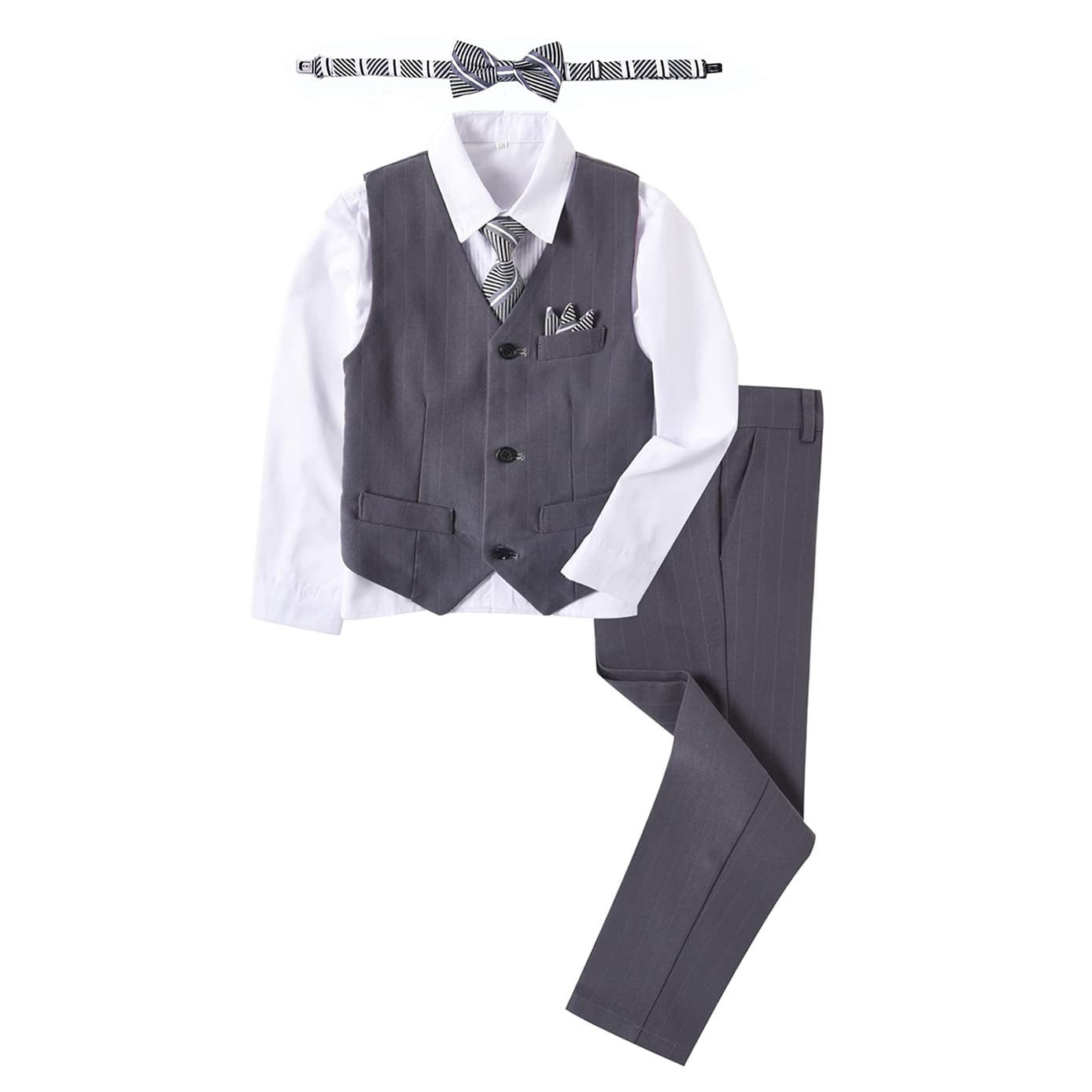 ETHAN White Church Clothes for Boys Elegant Slim Fit Vest and Tie Set ...