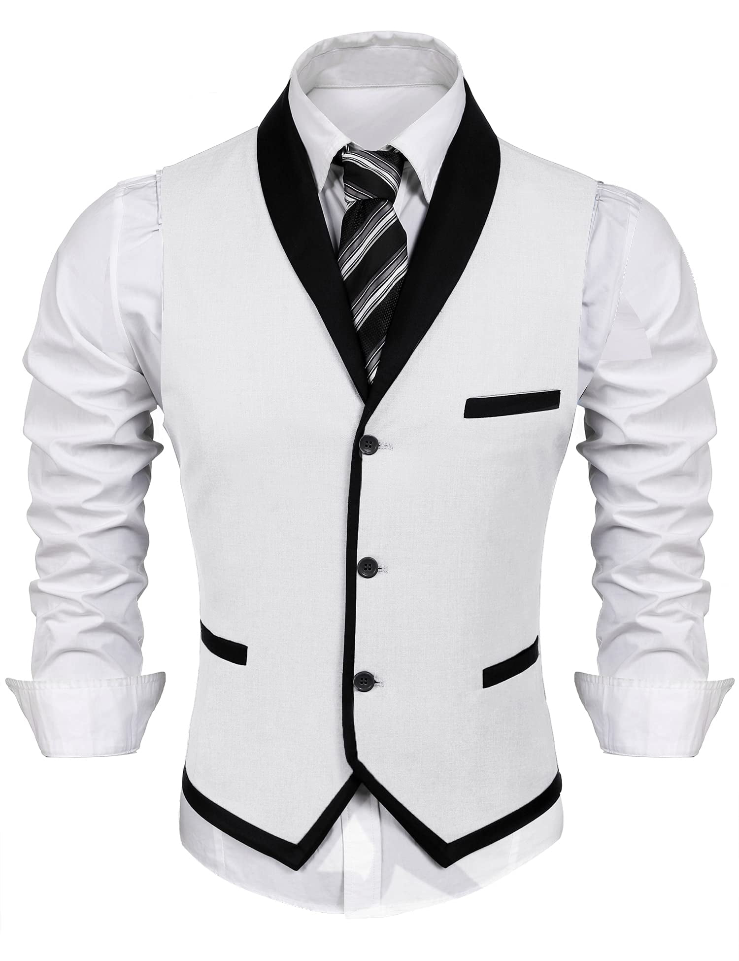 ETHAN White Mens Vest Casual for Formal Wear Mens Dress Vest Big and ...