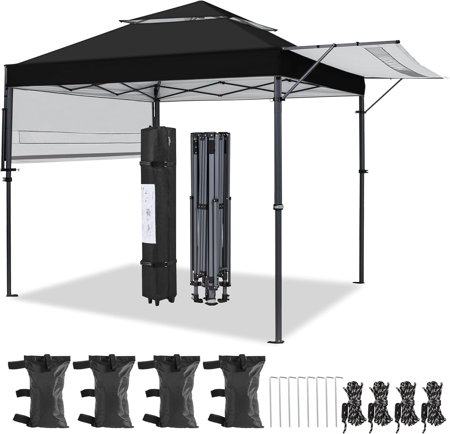 ETHFRF 10x17ft Pop Up Canopy with Awnings, 2-Tier Outdoor Canopy Tent ...