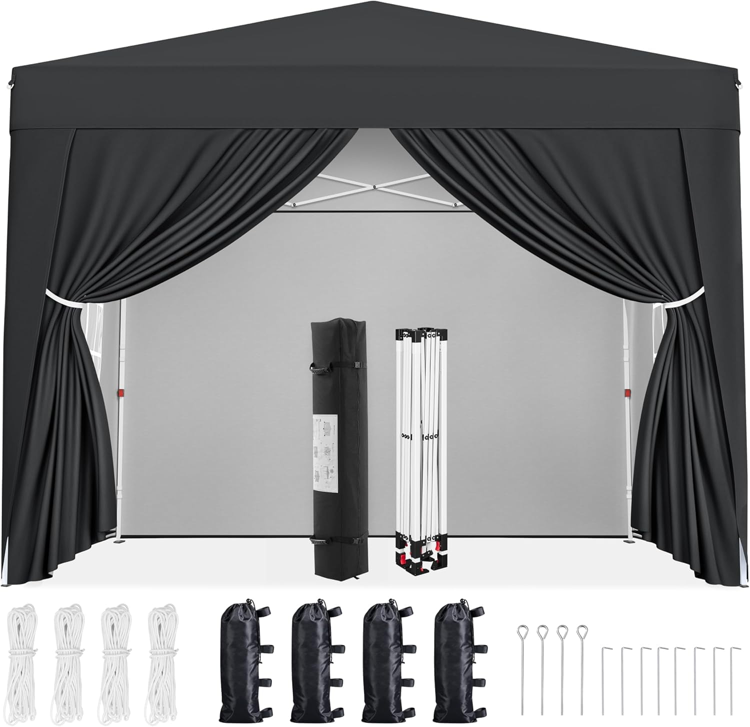 ETHFRF 12x12 Pop Up Canopy with 4 Removable Sidewalls, Portable ...