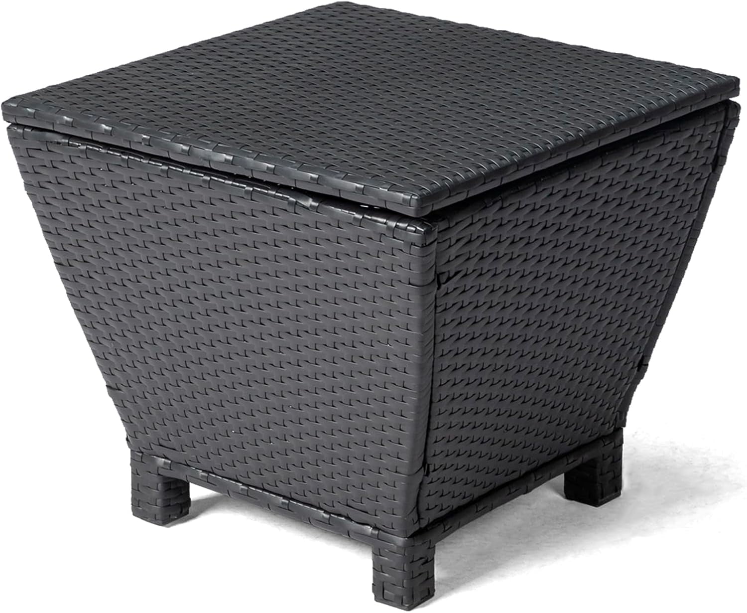 ETHFRF 13 Gallon Outdoor Deck Box, Wicker Outdoor Storage Box with Lid ...