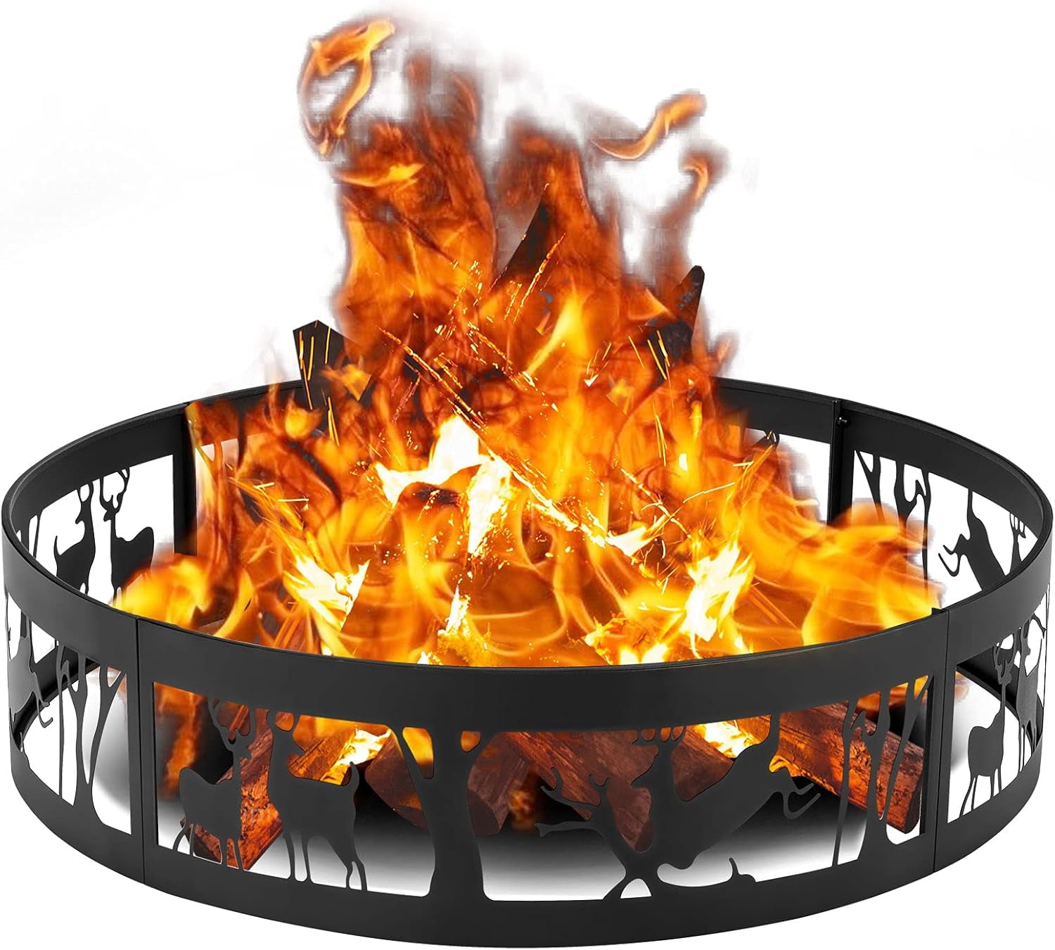 ETHFRF 36” Fire Ring, Burning Campfire Ring, Heavy Duty Fire Pit w ...