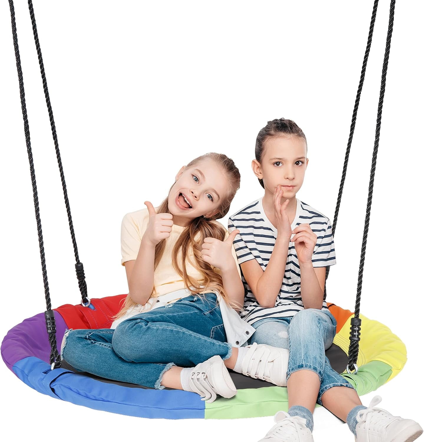 ETHFRF 40 Inch Saucer Tree Swing Set for Kids, 800lbs Rainbow Flying ...