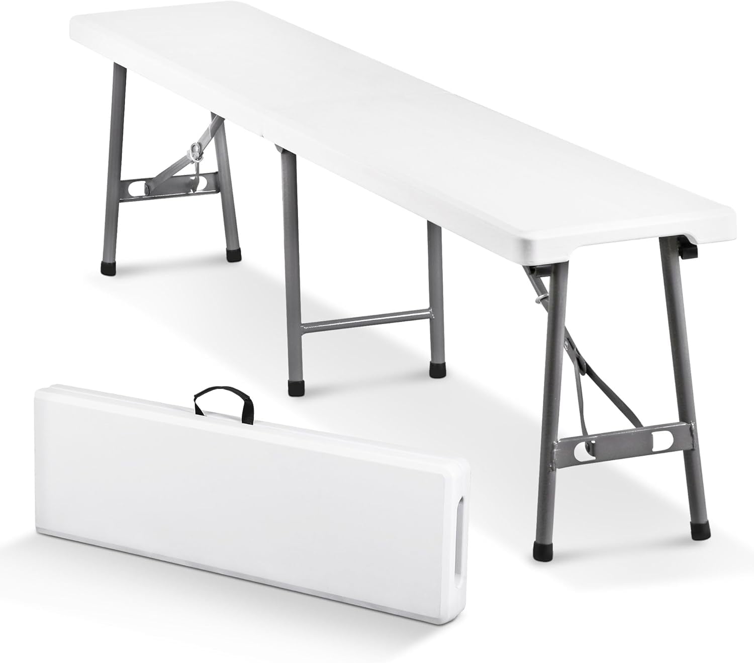 ETHFRF 6 FT Plastic Folding Bench, Portable Outdoor Bench with Handle ...