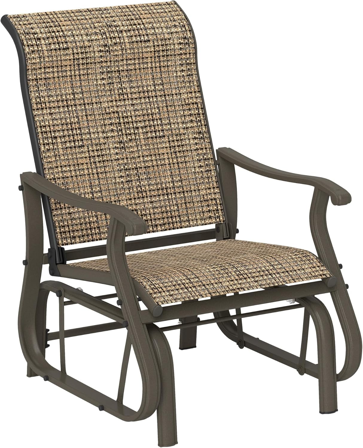 ETHFRF Outdoor Glider Chair, Gliders for Outside Patio with Steel Frame ...