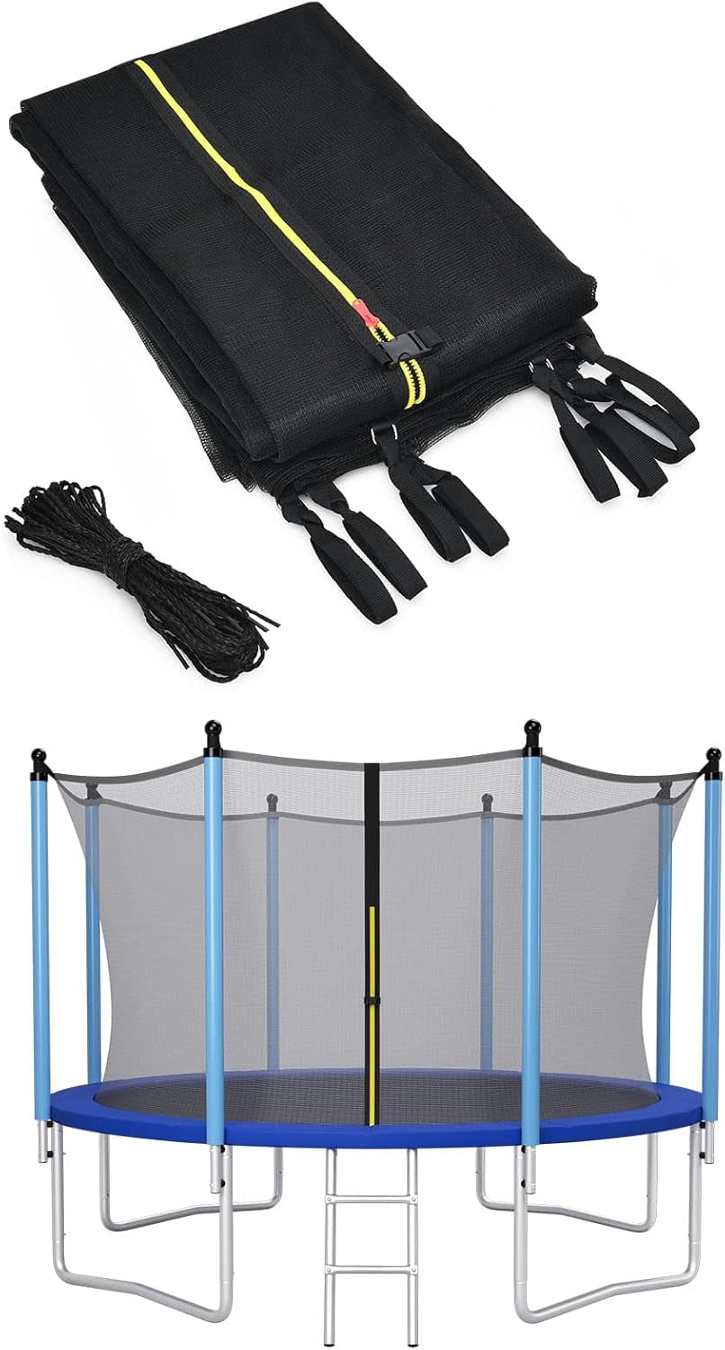 ETHFRF Trampoline Safety Net w/Adjustable Straps, 8 10 12 14 15 16Ft ...