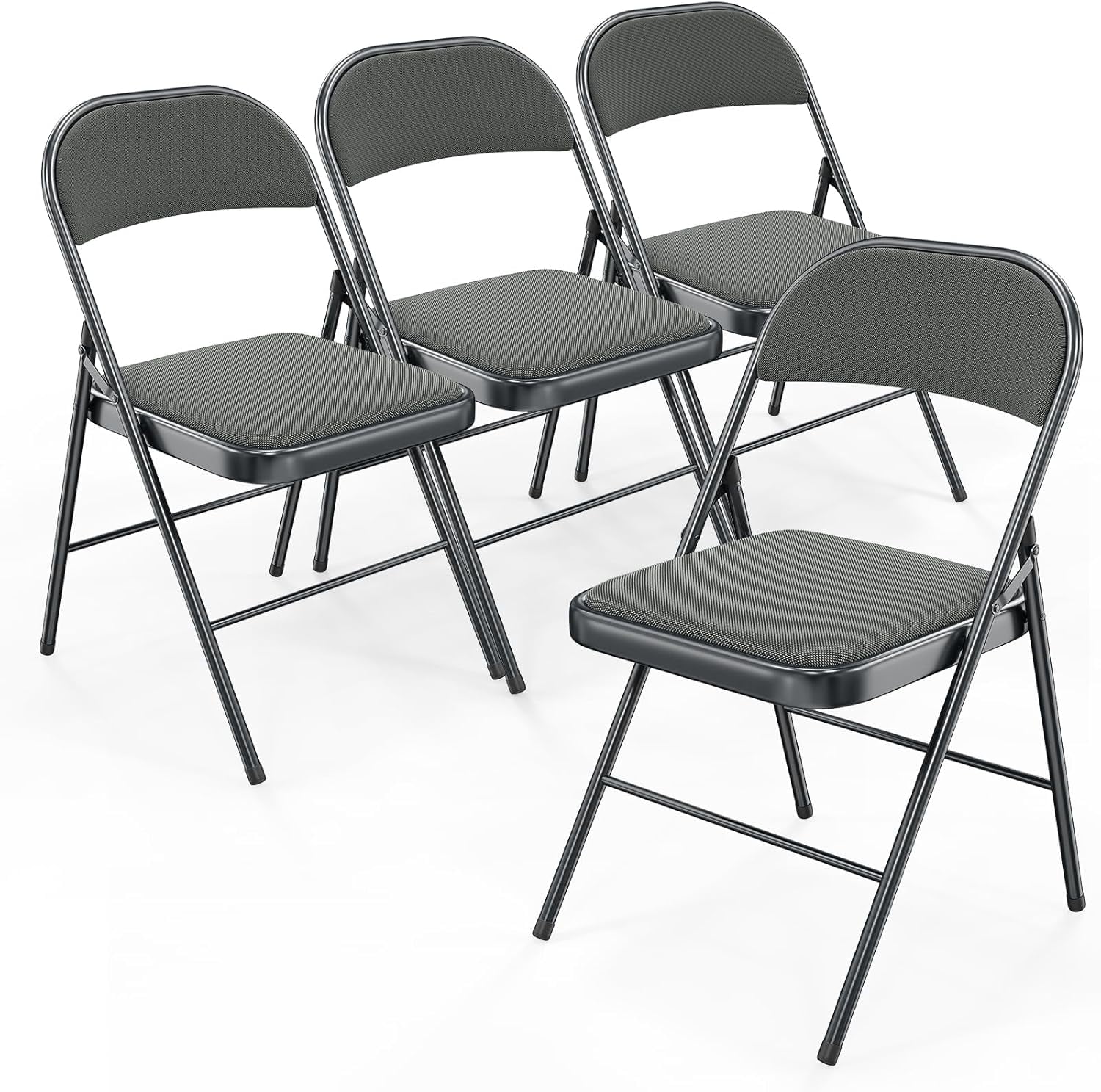 ETHFRFFolding Chair, Padded Folding Chairs with Cushion, Back and Steel ...