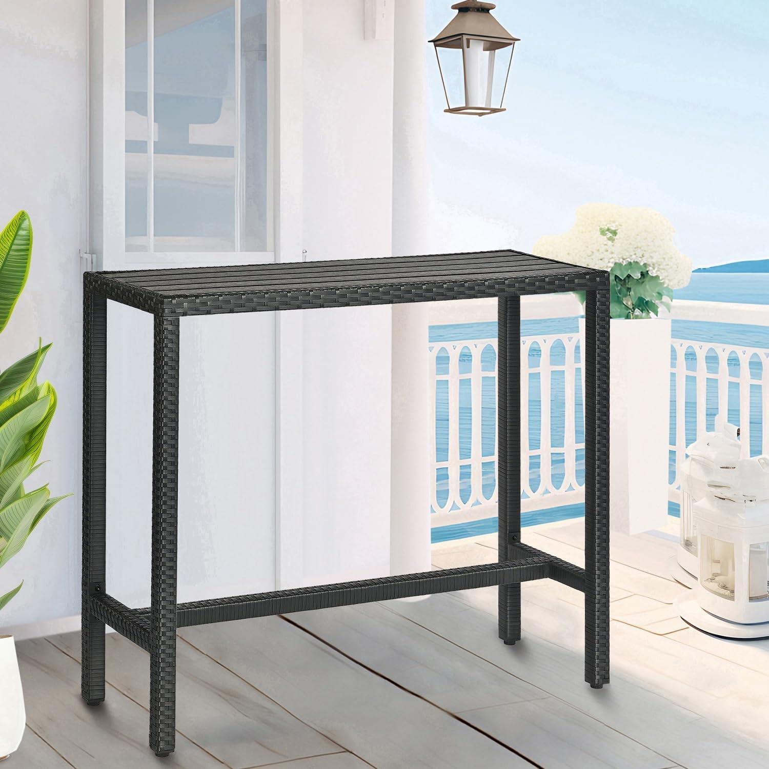 ETHFRFOutdoor Bar Table, Outdoor Console Table for Patio 45" Long Bar ...