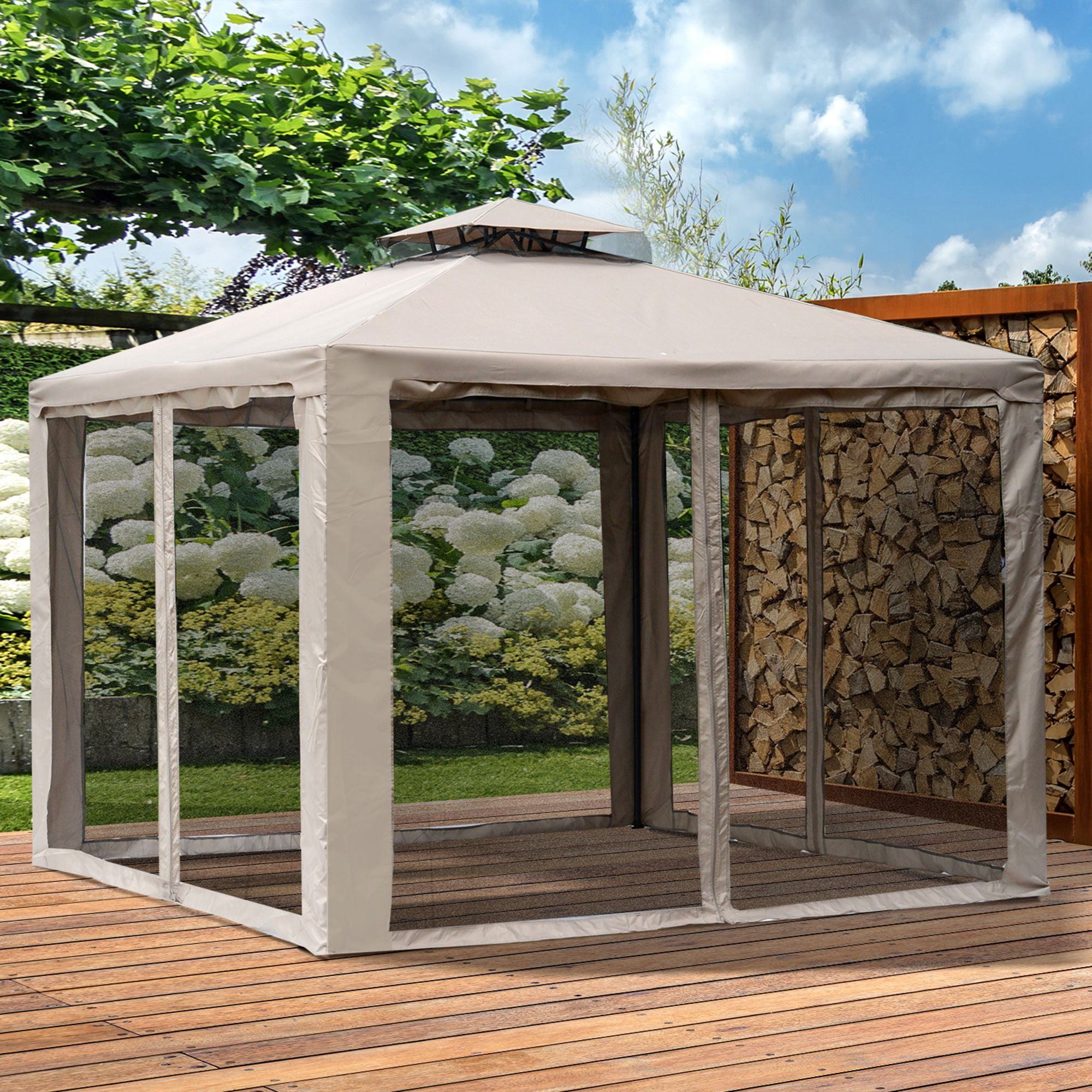 ETHFRFOutdoor terrace double-layer roof pavilion tent ...