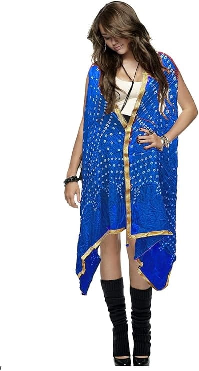 ETHINUMATIC Craft Hub Women's Cotton Bandhani Dupatta, Blue Bandhani ...