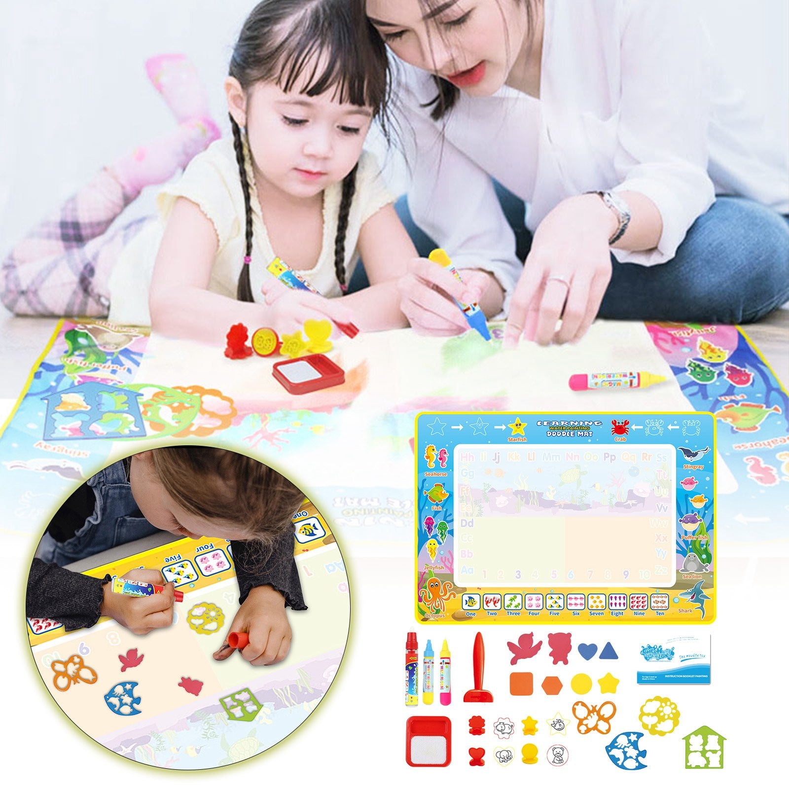 ETHKIA Water Doodle Mat, Large Doodle Drawing Mat for Kids, Water ...