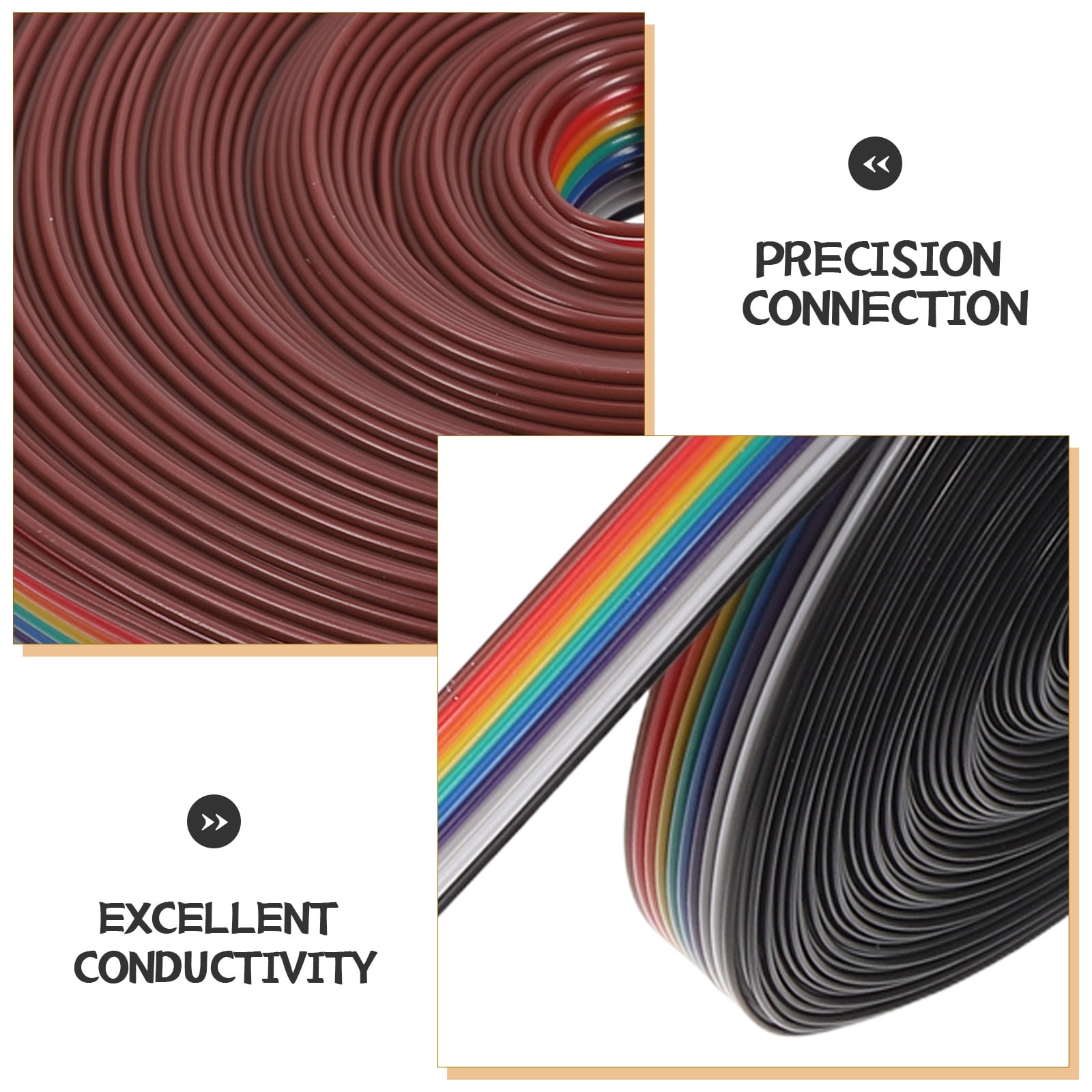 ETHZZLE 1 Roll IDC Ribbon Cable Strip 10P 28AWG 2.54mm Pitch Flat Wire ...