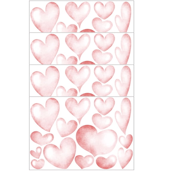 ETHZZLE 1 Set Heart Design Wall Decal PVC Pink Removable for Parents ...