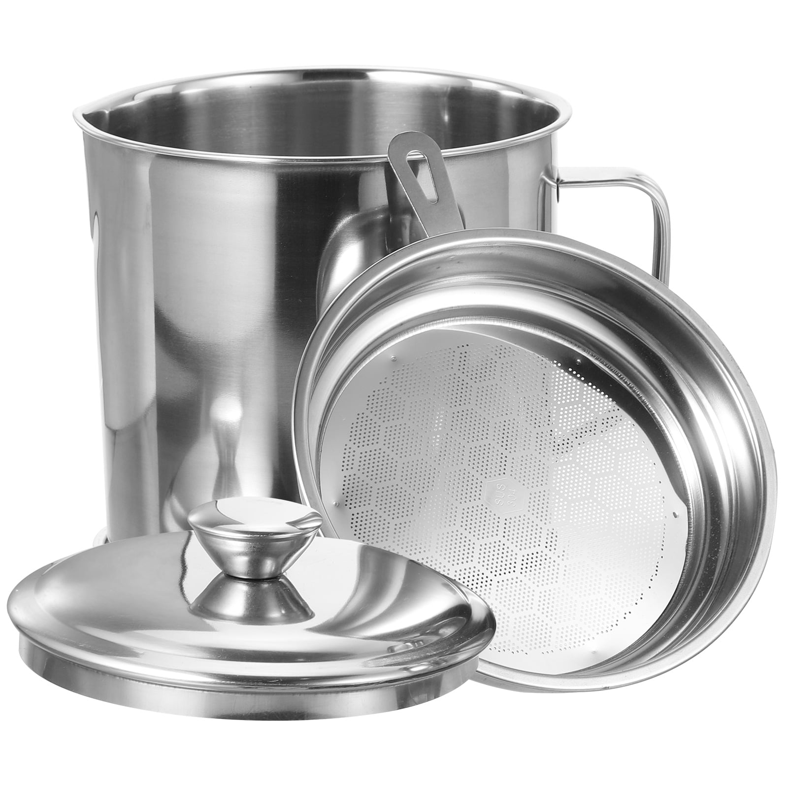 ETHZZLE 1 Set Round Stainless Steel Oil Strainer Container for ...