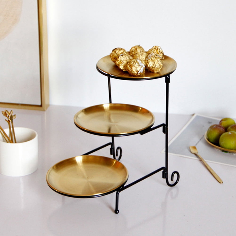 ETHZZLE 1 Set of Serving Trays for Party Cupcake Plate Stainless Steel ...