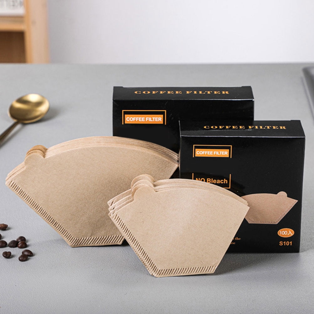 ETHZZLE 100Pcs Paper Coffee Filter Cones Light Brown Stackable for ...