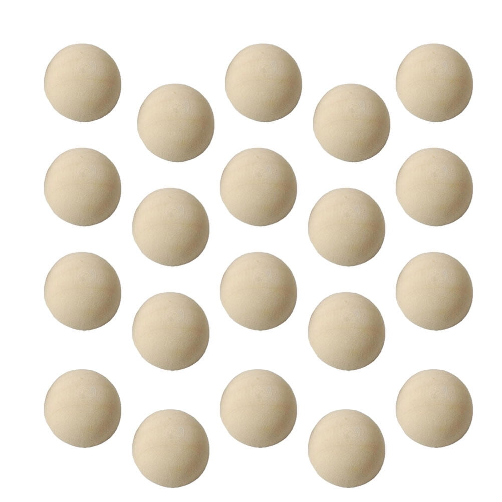 ETHZZLE 100Pcs Light Yellow Unfinished Half Wooden Balls for Crafting ...