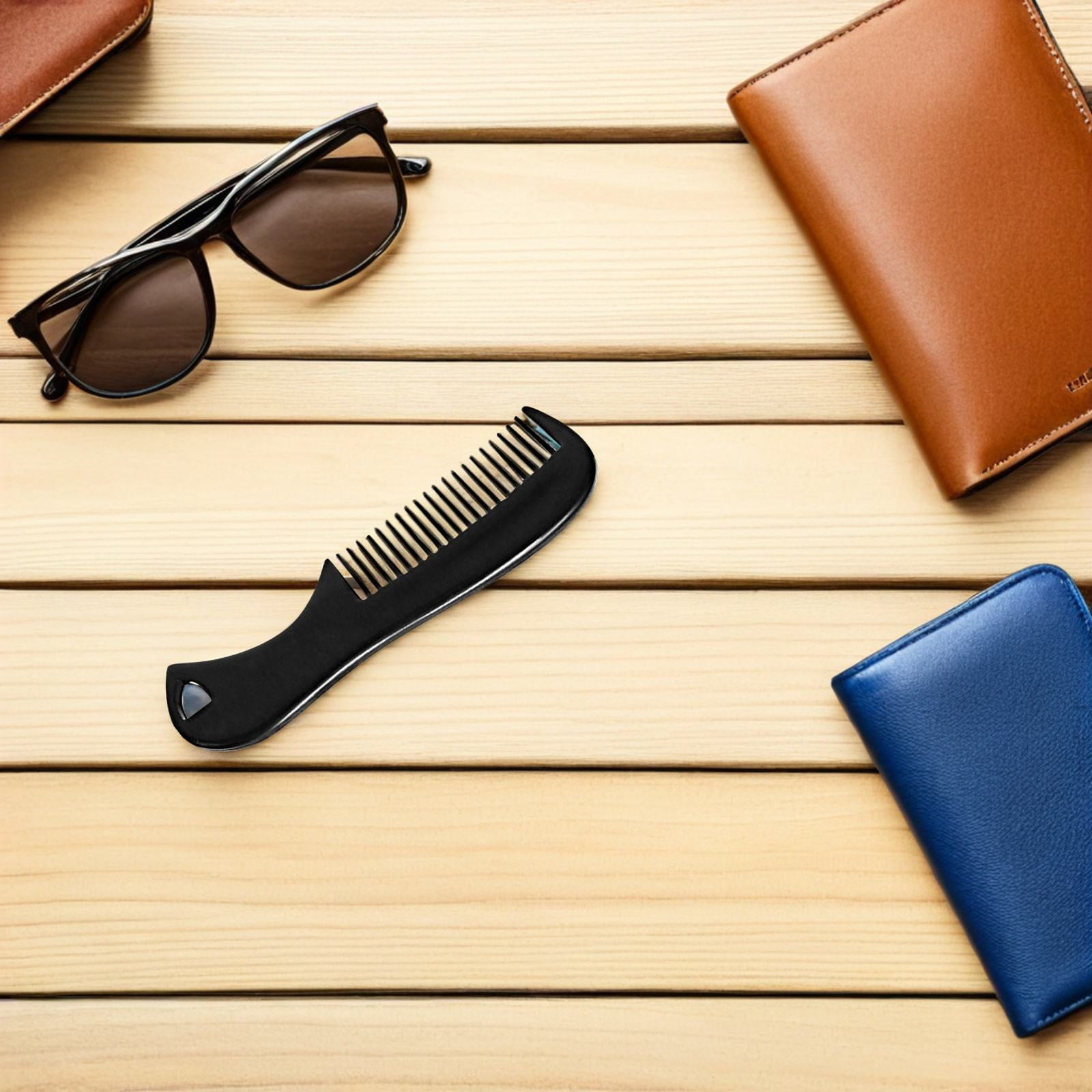 ETHZZLE Beard Grooming Comb Set, Simple Elegant Black Plastic, for Men ...