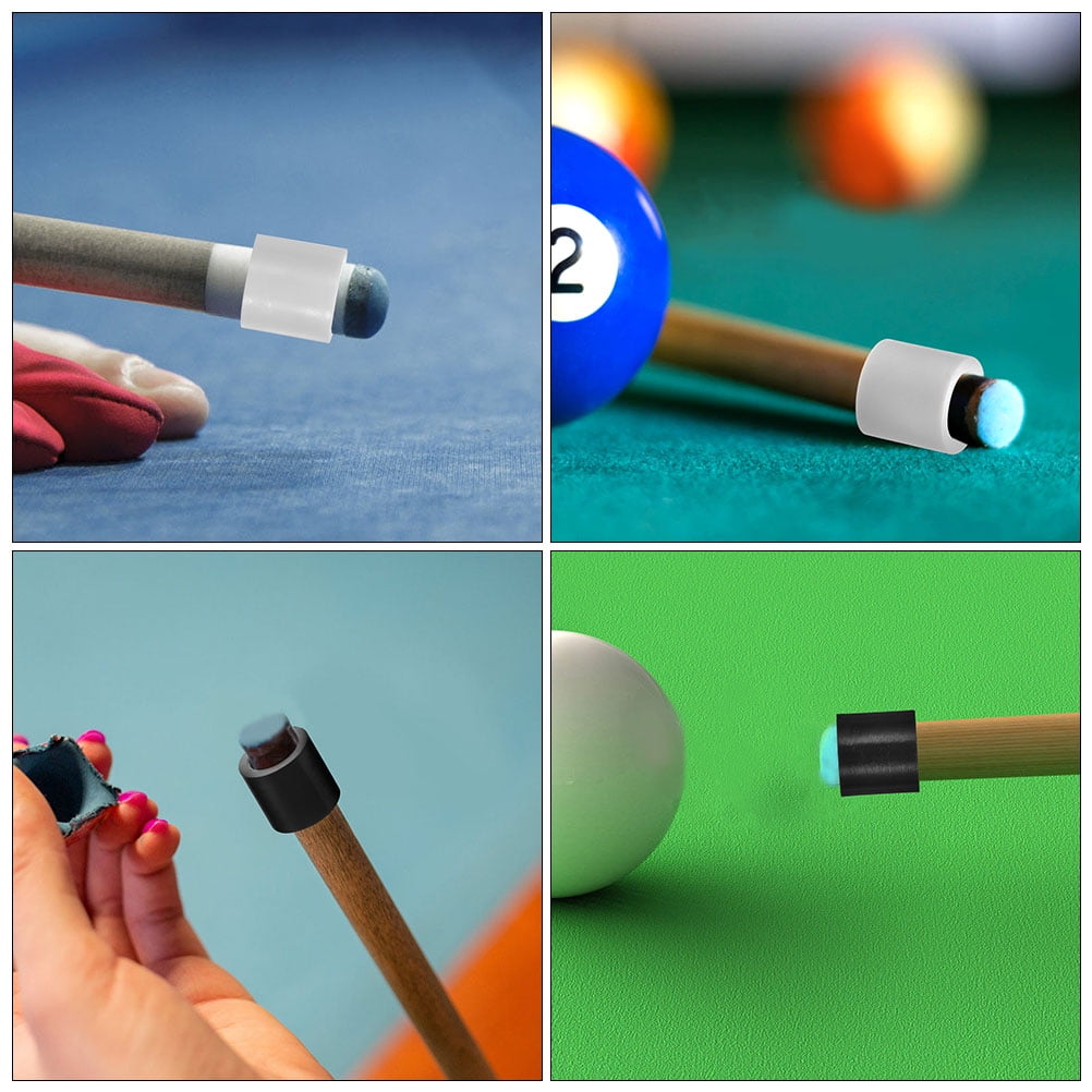 ETHZZLE 10pcs Billiard Cue Tooth Protection Cover Plastic Black Tips ...