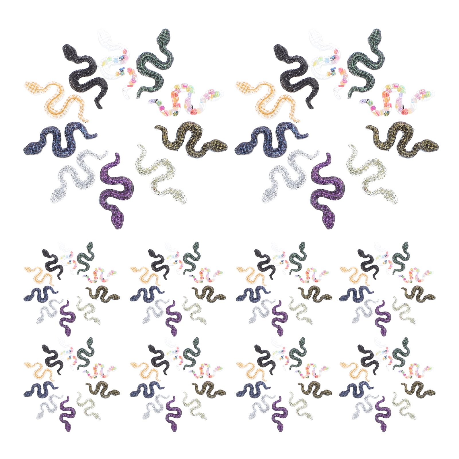 ETHZZLE 120Pcs Small Resin Snake Figurines Assorted Colors Realistic ...