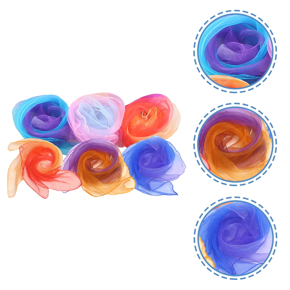 ETHZZLE 12Pcs Assorted Color Chiffon Juggling Scarves for Performance ...