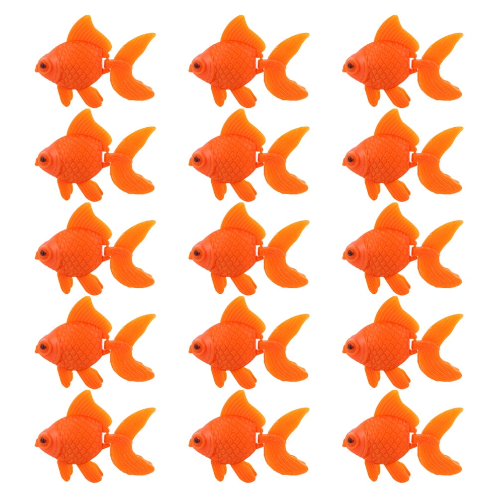 ETHZZLE Realistic Floating Plastic Goldfish Orange for Fish Tank Decor ...