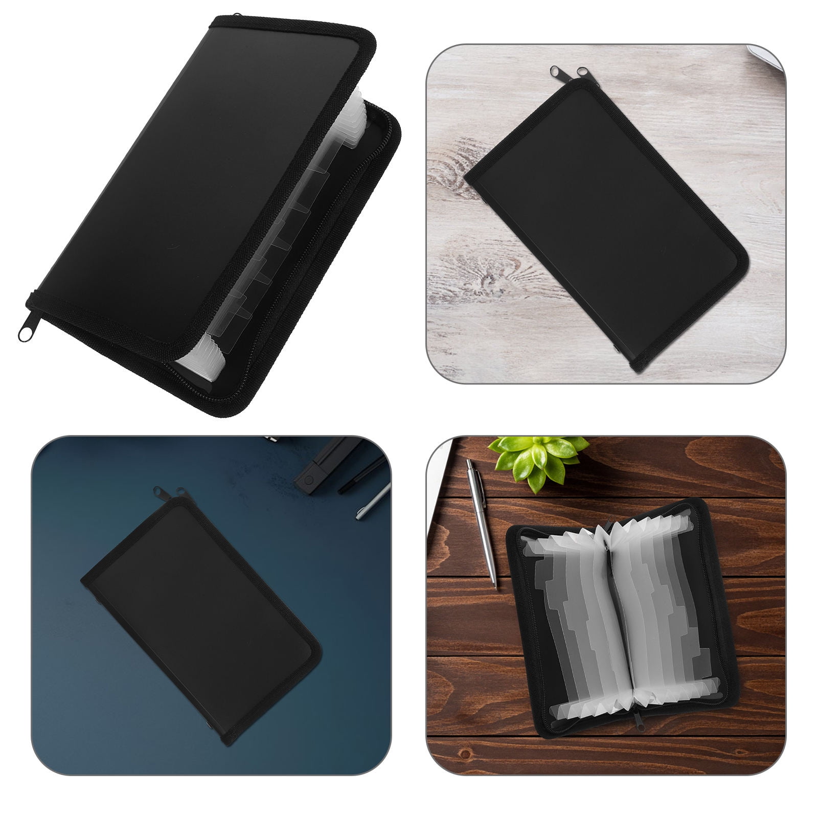 ETHZZLE 1Pack Mini Accordion File Folder In Black For Receipt Storage ...