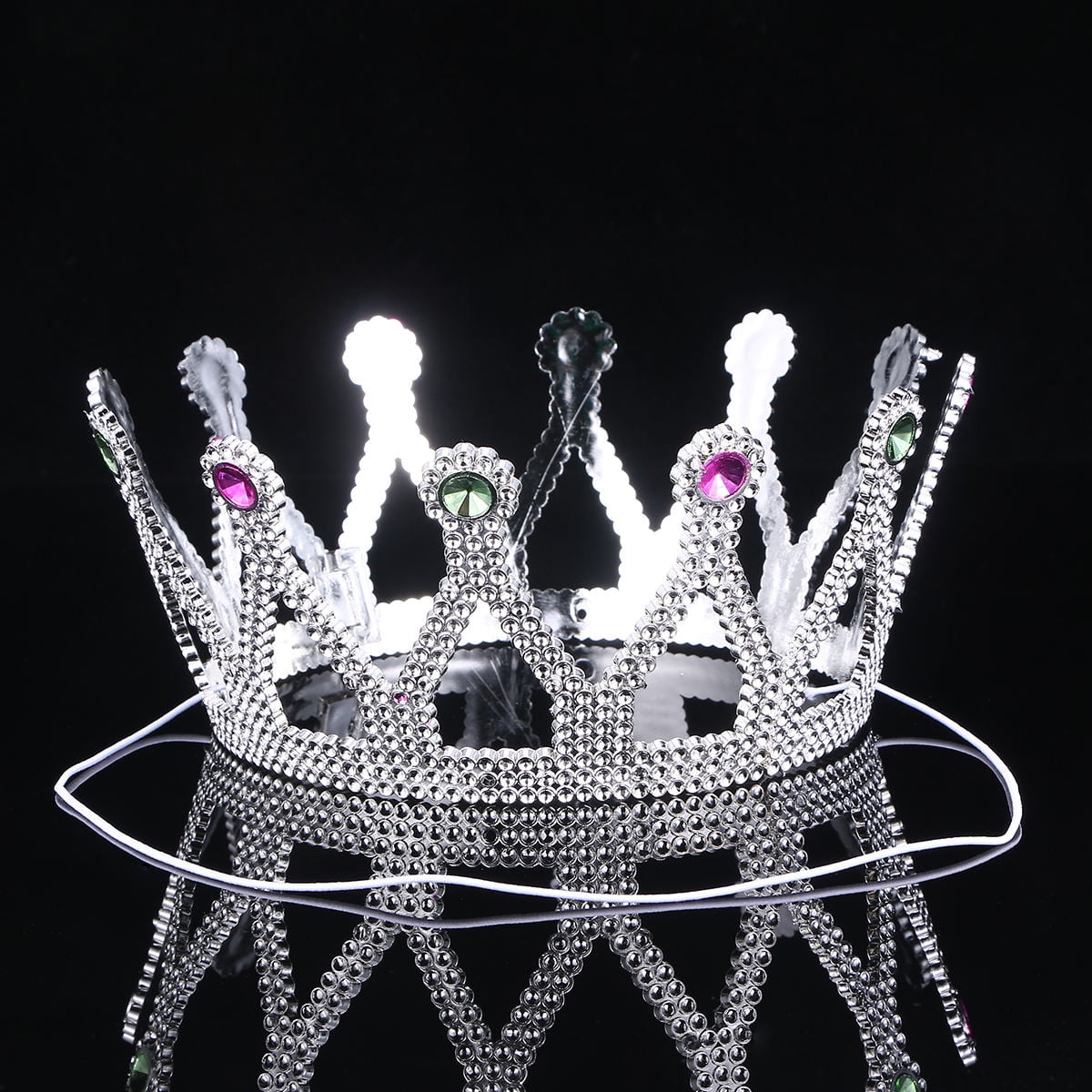 ETHZZLE 1Pack Plastic Crowns for Adults Silver 11.6x5.3x0.4in Costume ...