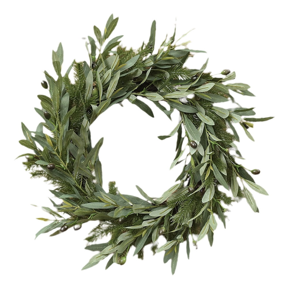 ETHZZLE 1Set Olive Green Circular Wreath for Front Door and Wall ...