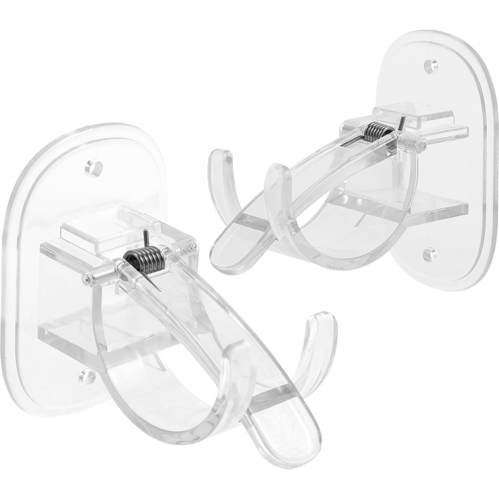 ETHZZLE 1Set Universal Transparent Curtain Rod Hooks No Drilling ...