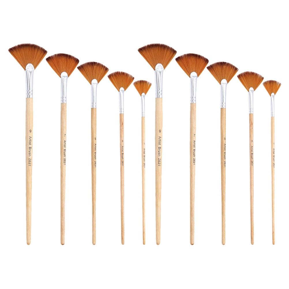 ETHZZLE 2 Sets Multi Color Flat Designed Watercolor Brushes for Canvas ...