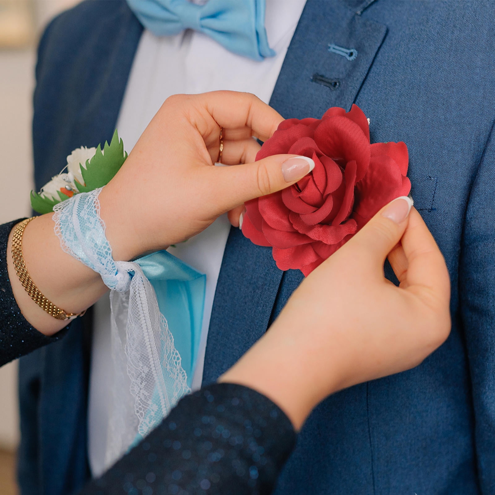 ETHZZLE 2 in 1 Red Rose Hair Clip and Brooch Pin for Hair Decoration ...