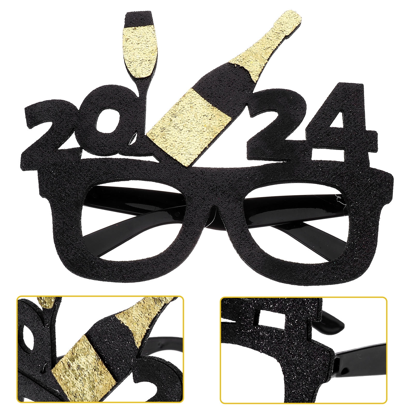 ETHZZLE 2024 Party Use Eyewear Black Sturdy Plastic New Year Photo ...