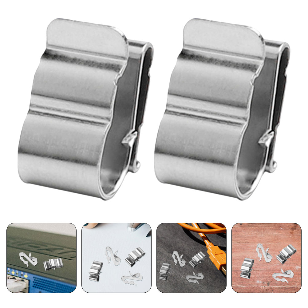 ETHZZLE 20Pack Rectangular Silver Stainless Steel Solar Panel Wire ...