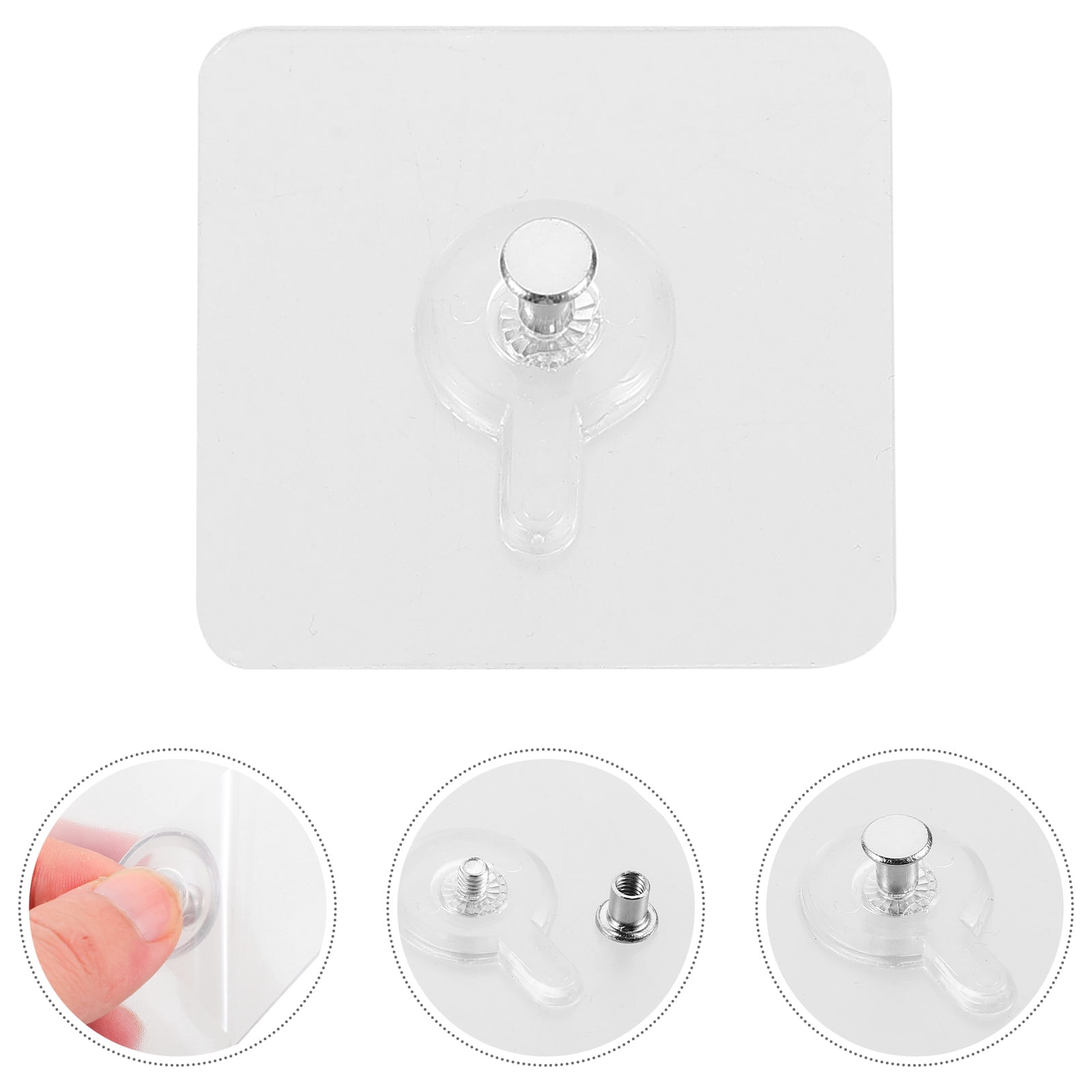 ETHZZLE 20Pcs Transparent Adhesive Hooks Heavy Duty Sticky Wall Hooks ...