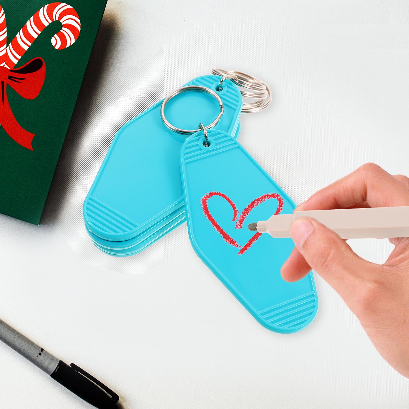 ETHZZLE 20pcs Sky-Blue Key Tags for Label Decorative Plastic Luggage ...