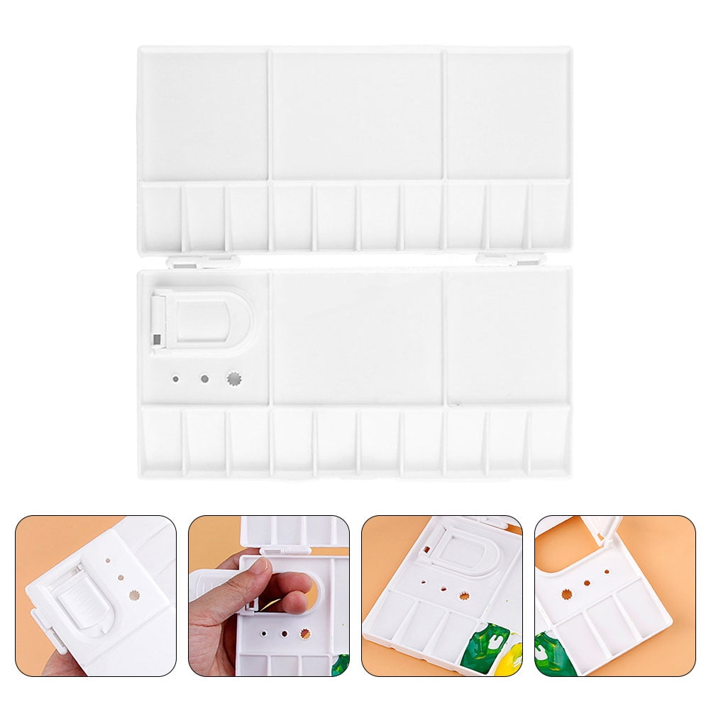 ETHZZLE 2Pack Watercolor Pigment Box Rectangular White With Lid Design ...