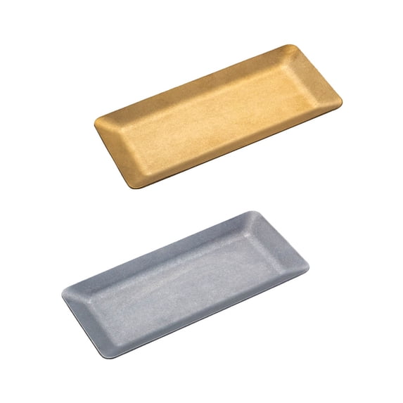 ETHZZLE 2Pcs Elegant Stainless Steel Rectangular Tray for Food Storage ...
