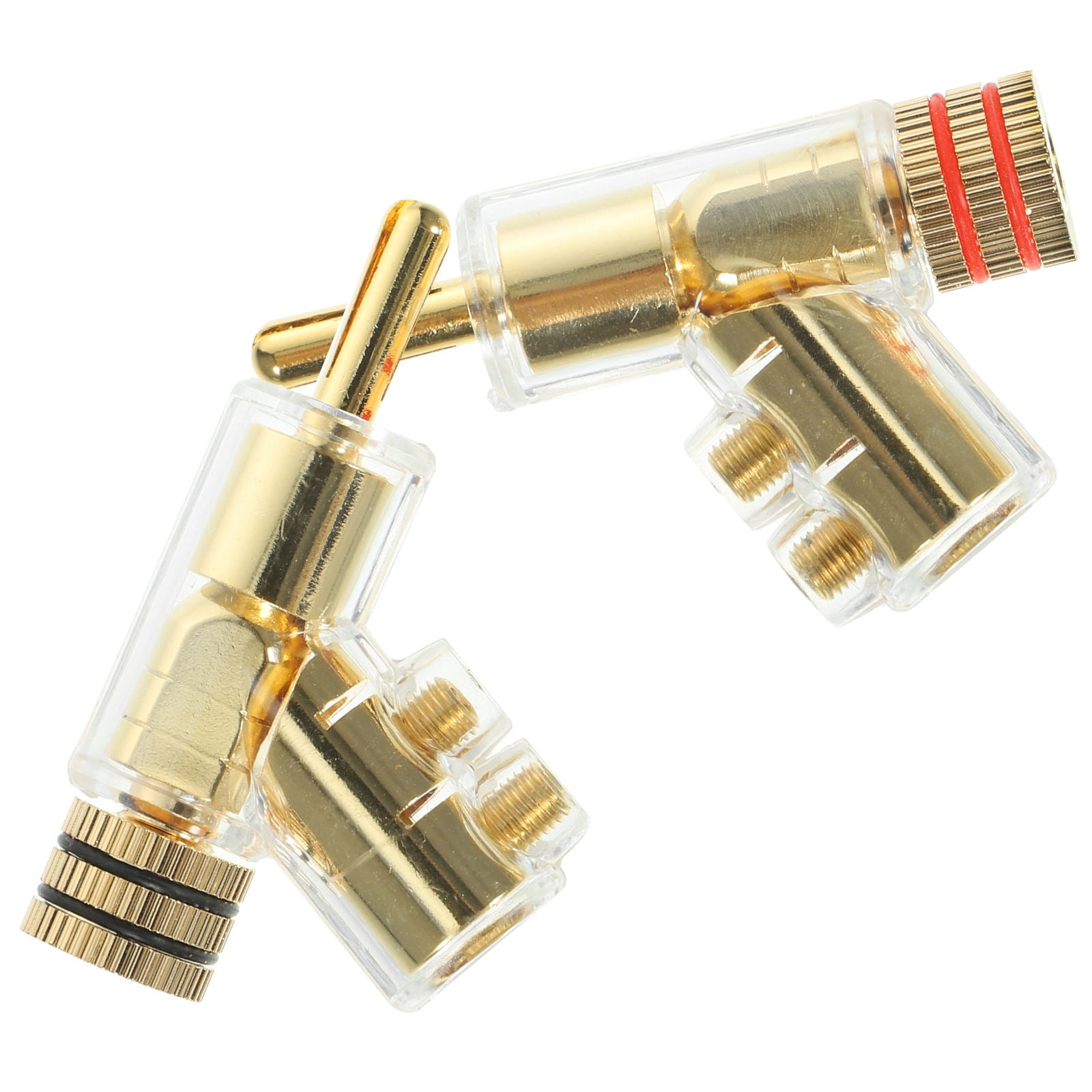 ETHZZLE 2Pcs Durable Plated Plugs for Speaker Cable Zinc Alloy Right ...