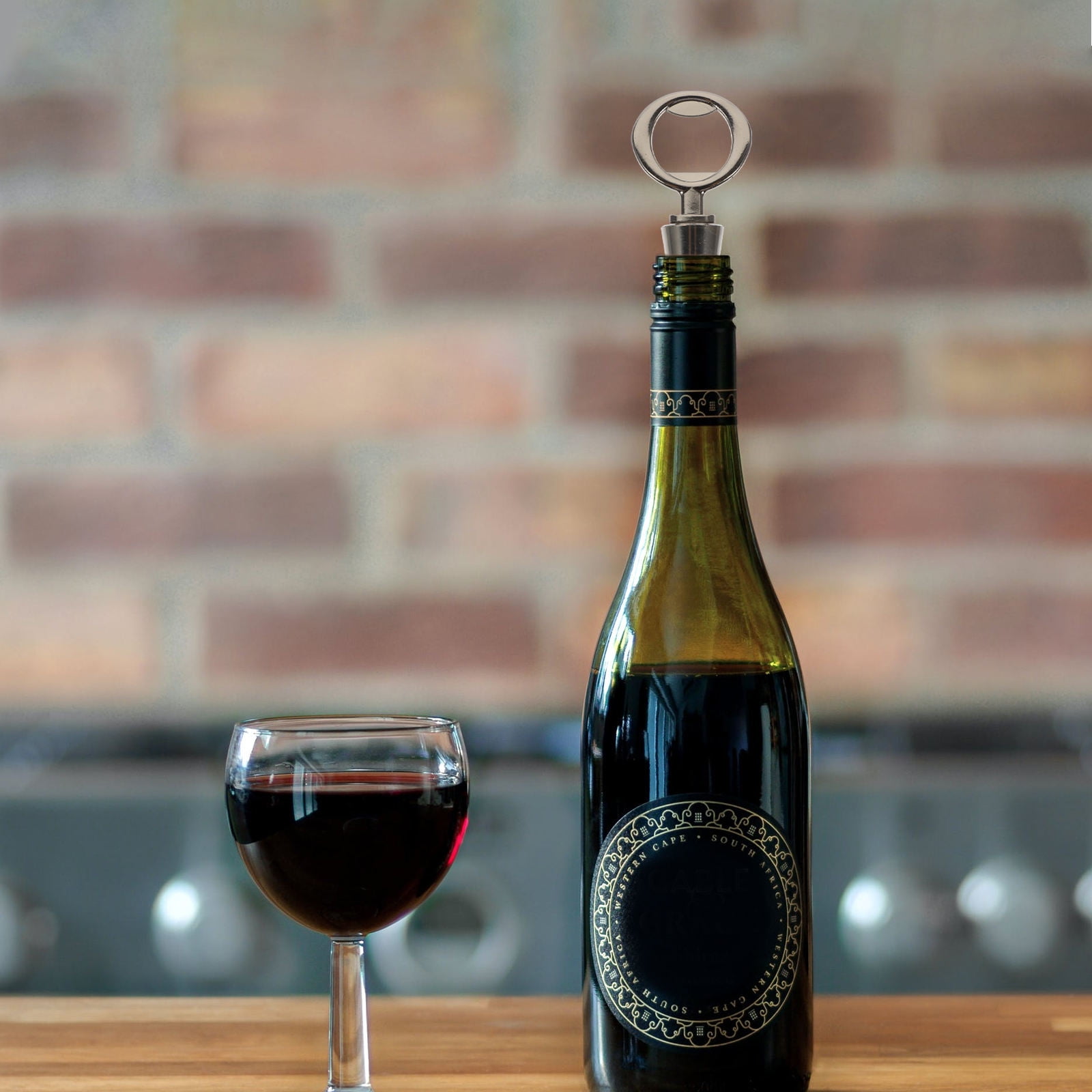 ETHZZLE 2Pcs Wine Bottle Stoppers and Bottle Openers Black for Party ...