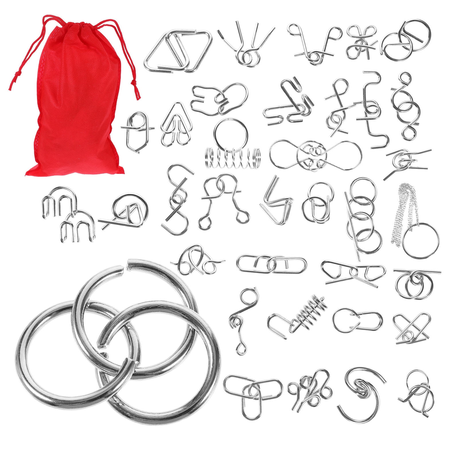 ETHZZLE 36 Pieces Metal Puzzle Games for Family Gathering Spatial ...