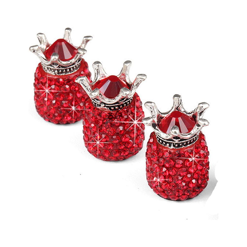 ETHZZLE 4 Pcs Bling Tire Stem Caps Tire Valve Cover Red Prevent Gas ...