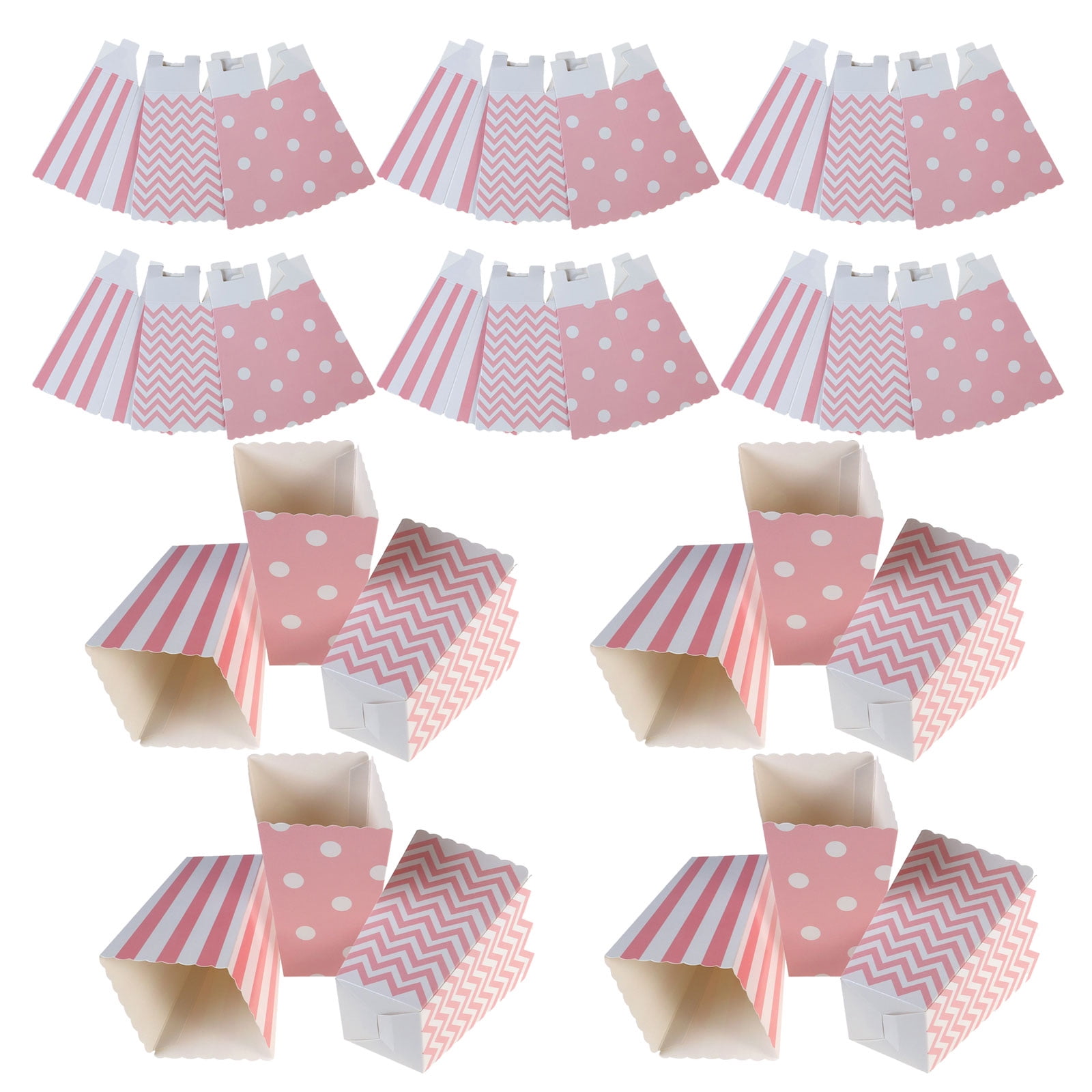 ETHZZLE Birthday Decoration Popcorn Carton Paper 48Pcs Light Pink ...