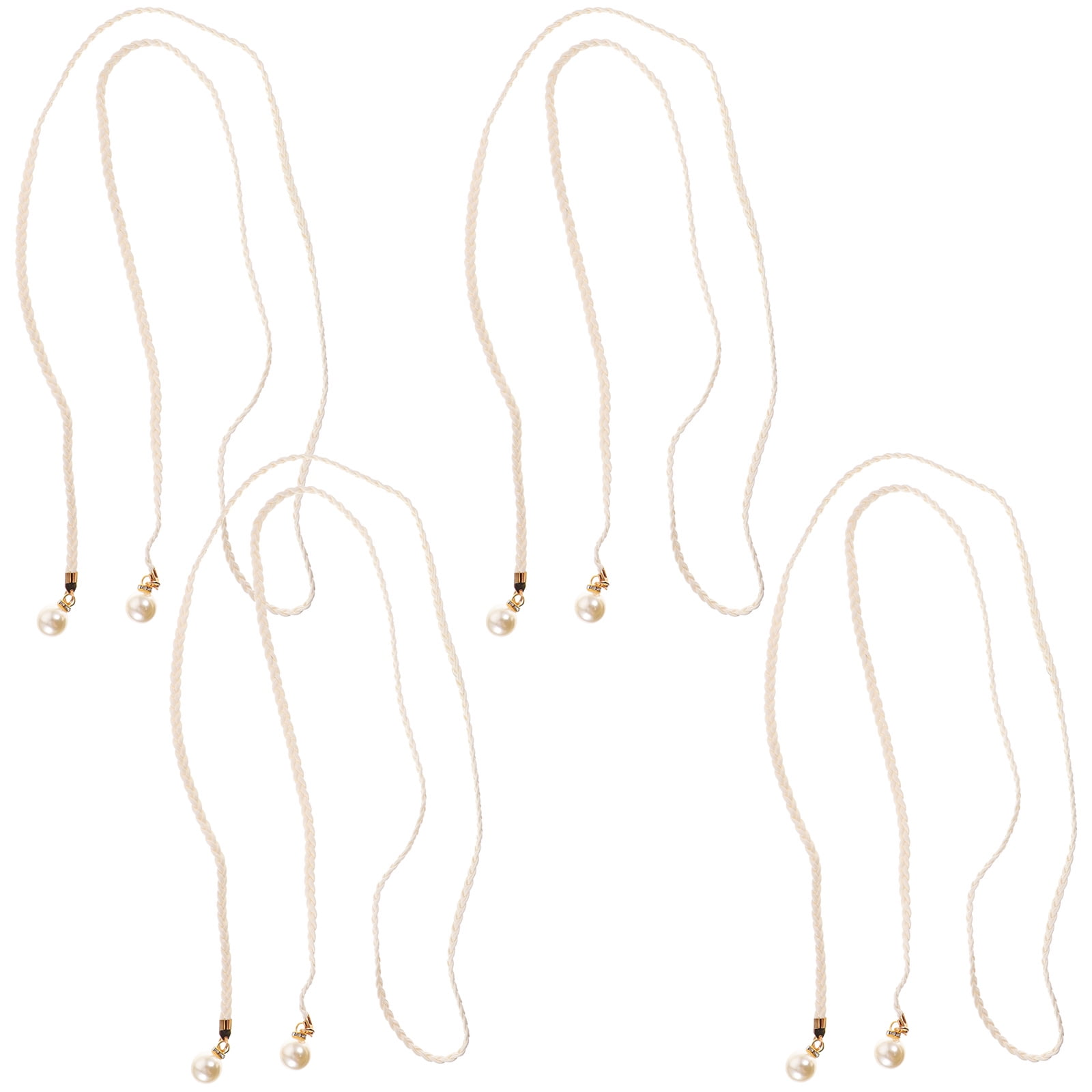 ETHZZLE 4Pcs Braided Curtain Holdbacks White PU Woven Decorative Use ...