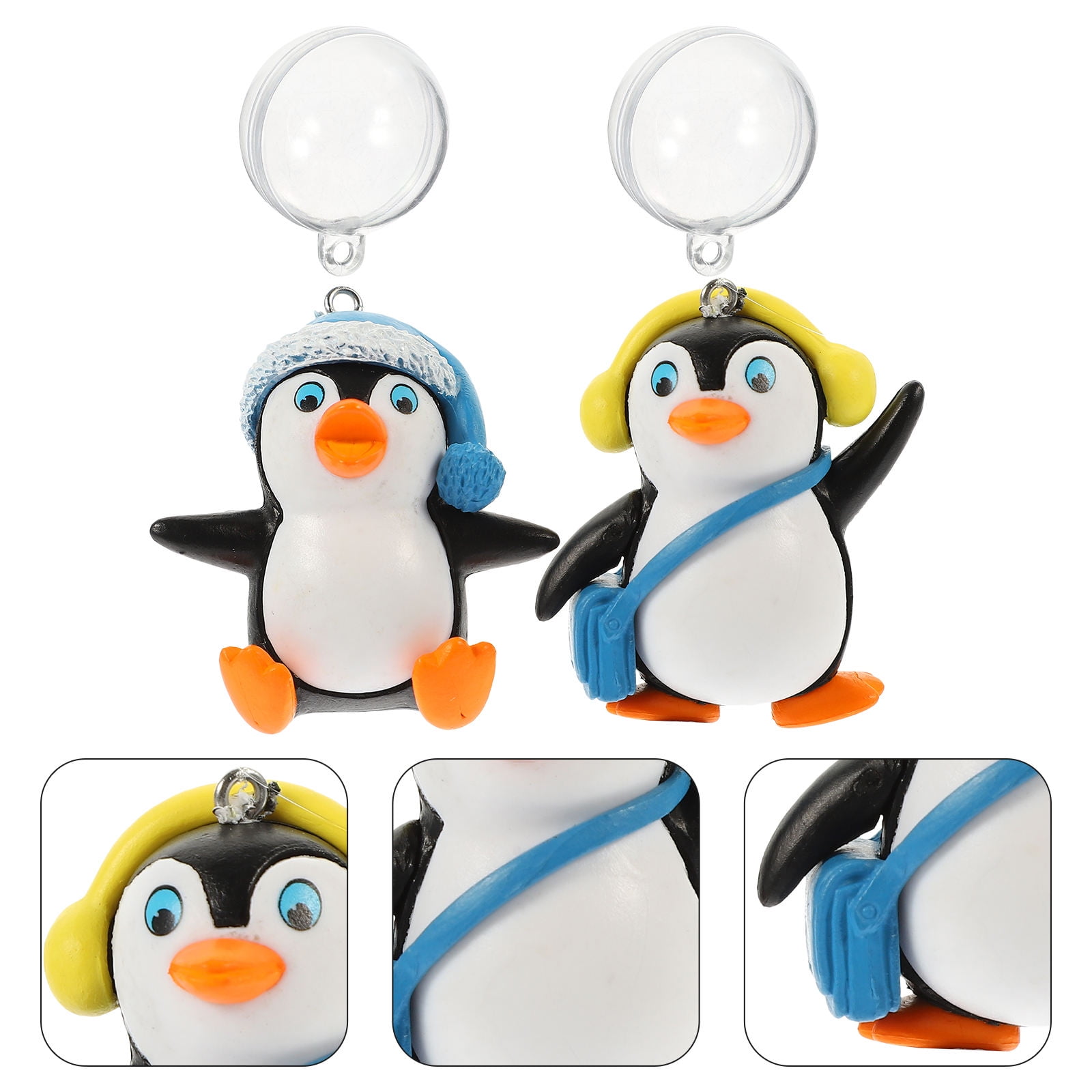 ETHZZLE 4Pcs Lightweight White Penguin Figure Aquarium Supply Floating ...